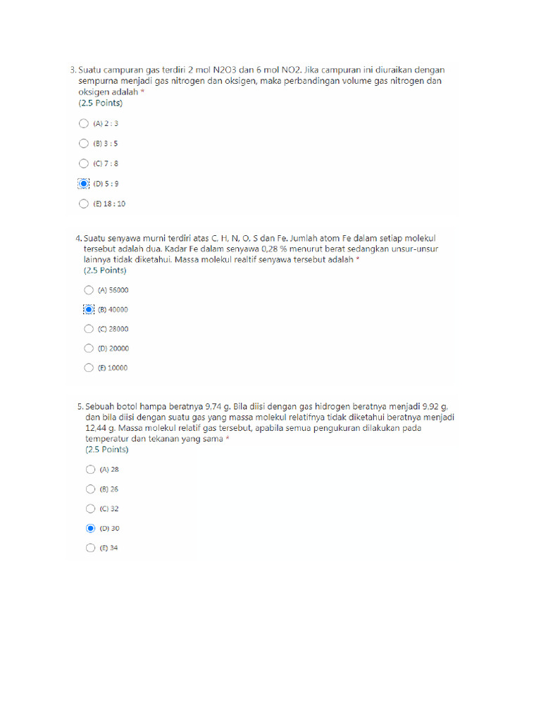 Kuis Persiapan KBF Kimia 1 | PDF