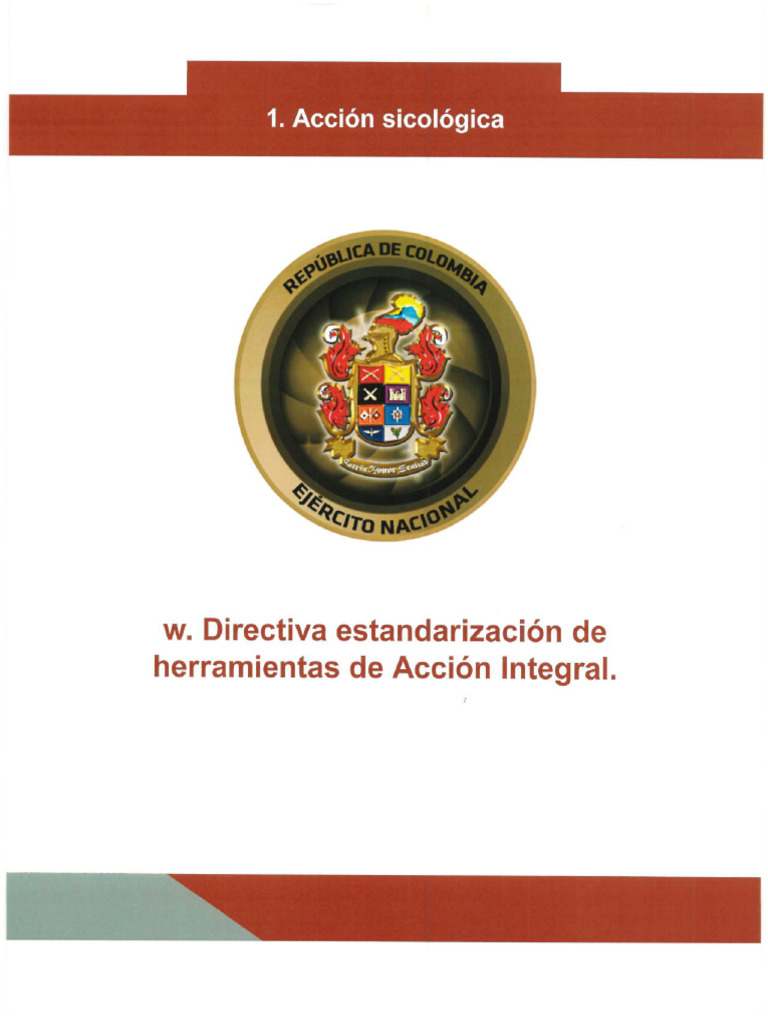W. Directiva Estandarización de Herramientas de Acción Integral | PDF