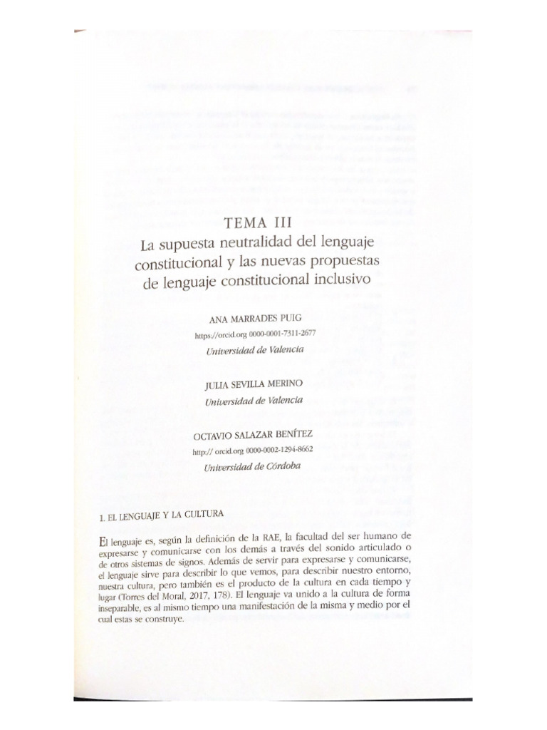 Tema 3 Manual de Derecho Constitucional Español Con Perspectiva de Genero | PDF