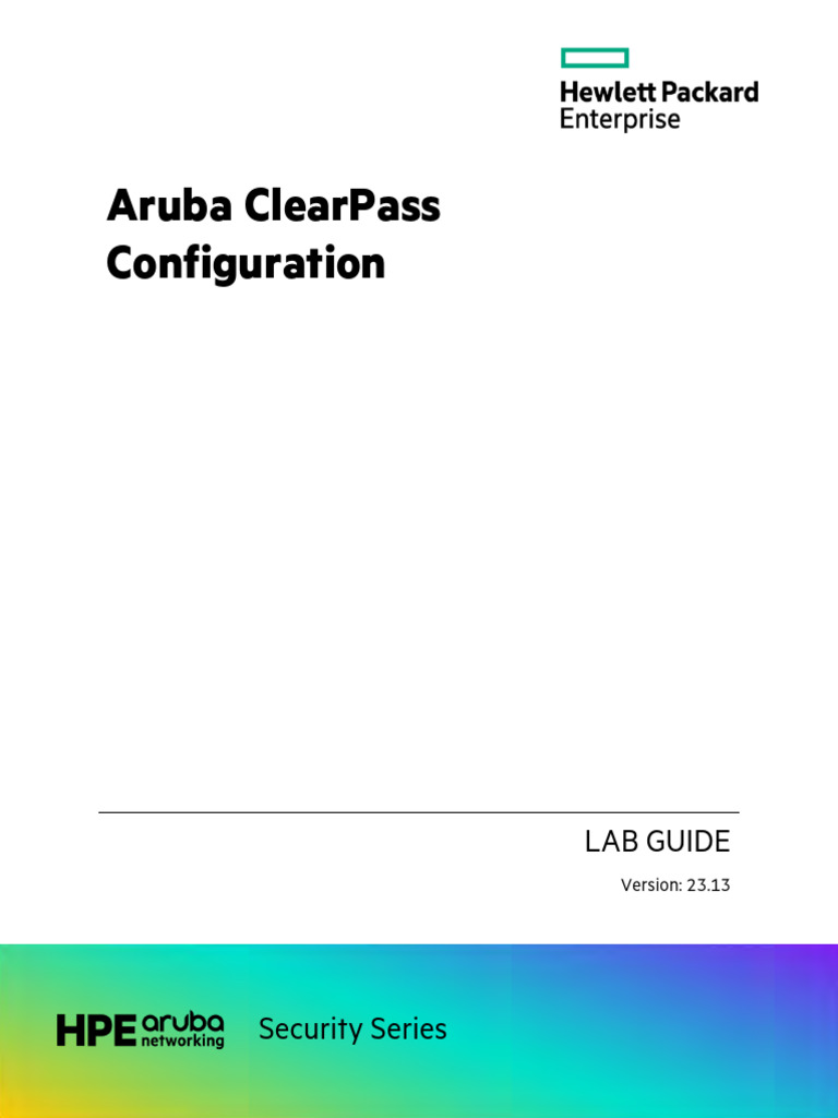 CFG ClearPass Lab Guide Rev 23-13 | PDF | Active Directory | Public Key Certificate