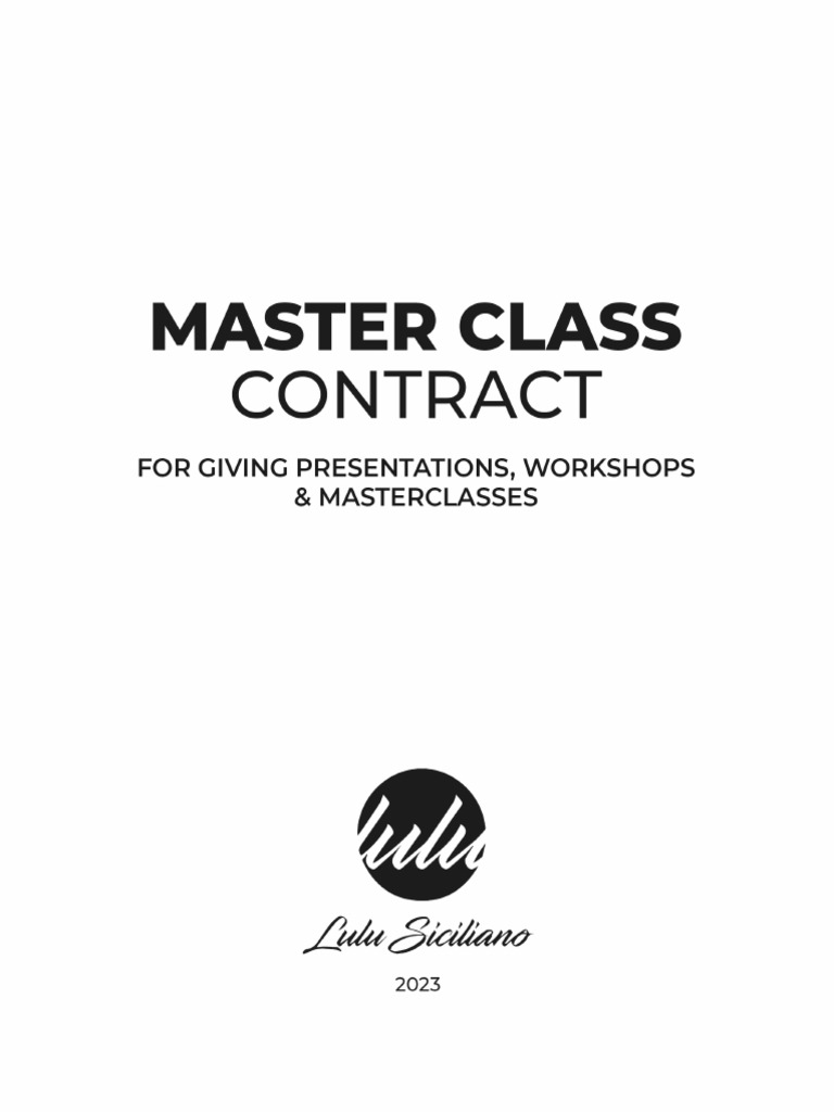 Master Class - Contract | PDF
