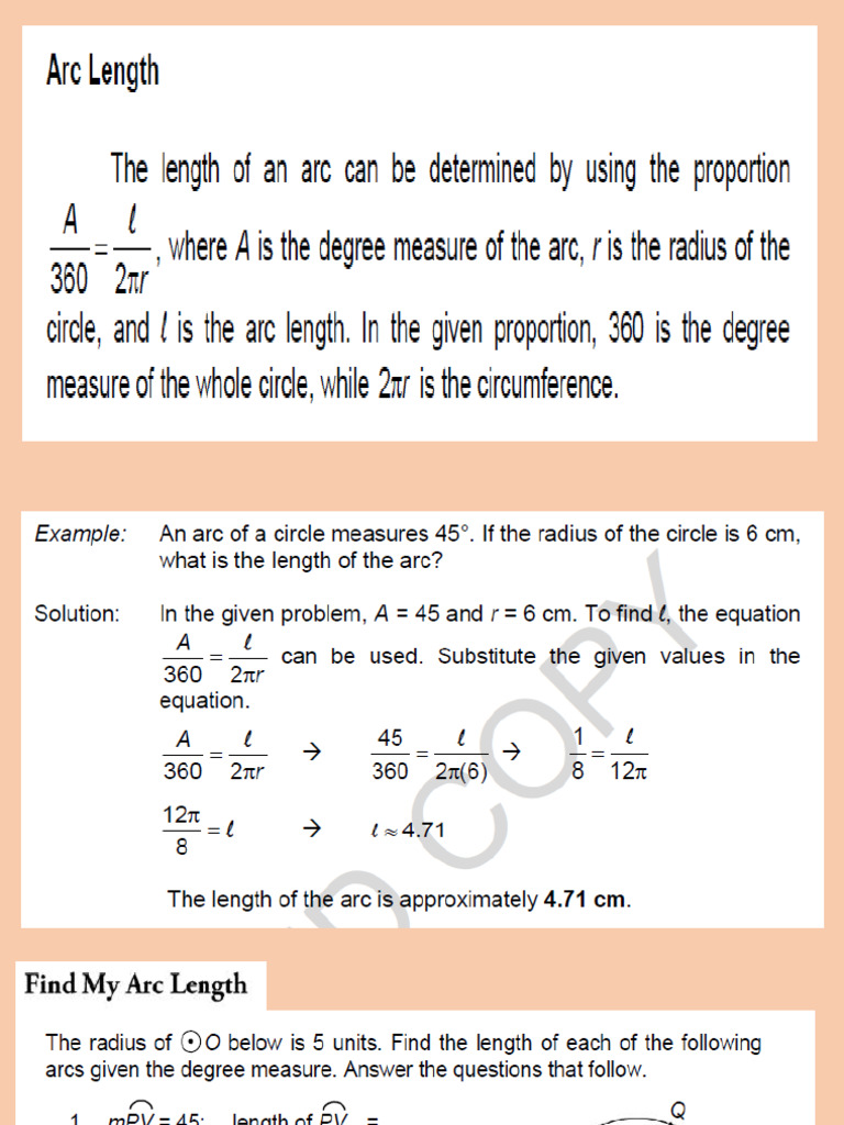 Arc Length | PDF