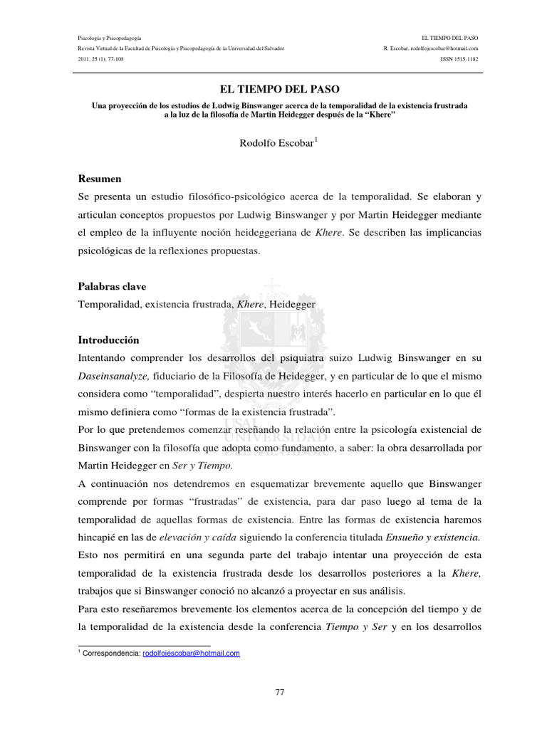 Temporalidad y Existencia Frustrada | PDF | Martin Heidegger ...
