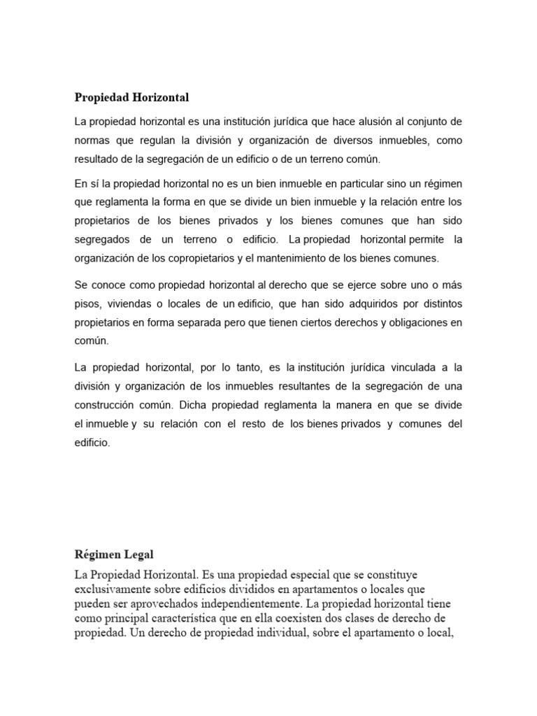 Propiedad Horizontal | PDF | Propiedad | Condominio