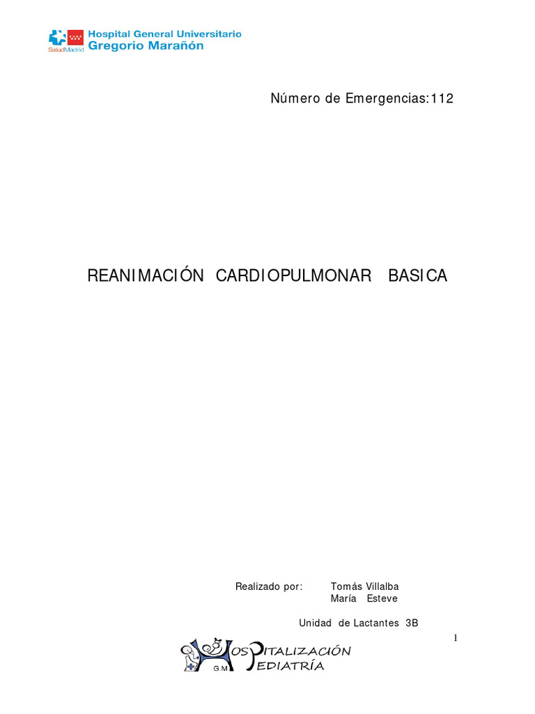 Manual para Padres de RCP B - Sica en Pediatr - A - TOMAS Actualizada (Revisada Luis) 1 | PDF ...