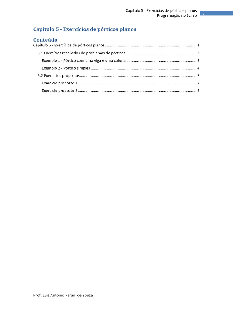 Capitulo 5 - Exercicios Porticos | PDF