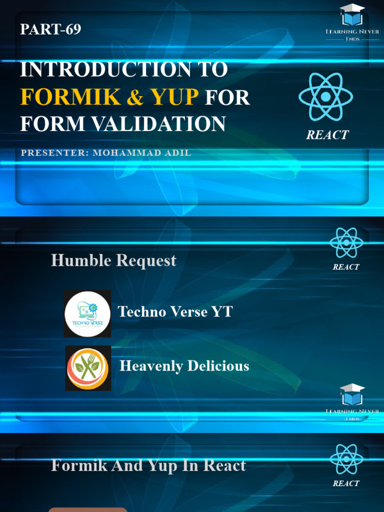 Formik & Yup for React Form Validation | PDF