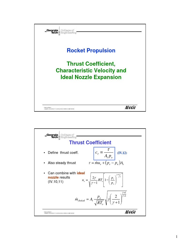 Thrust Coefficient | PDF