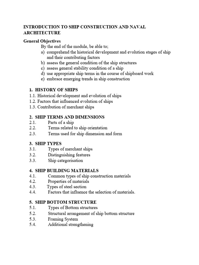 Introduction to Ship Construction and Naval Architecture | PDF | Ships ...