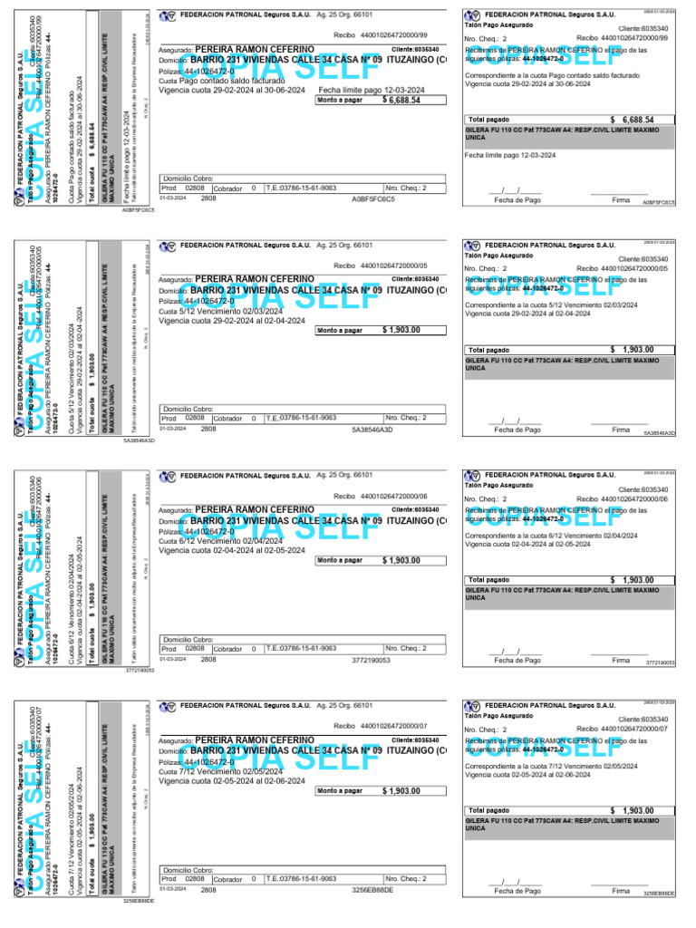 Cuponera Moto 092339 | PDF