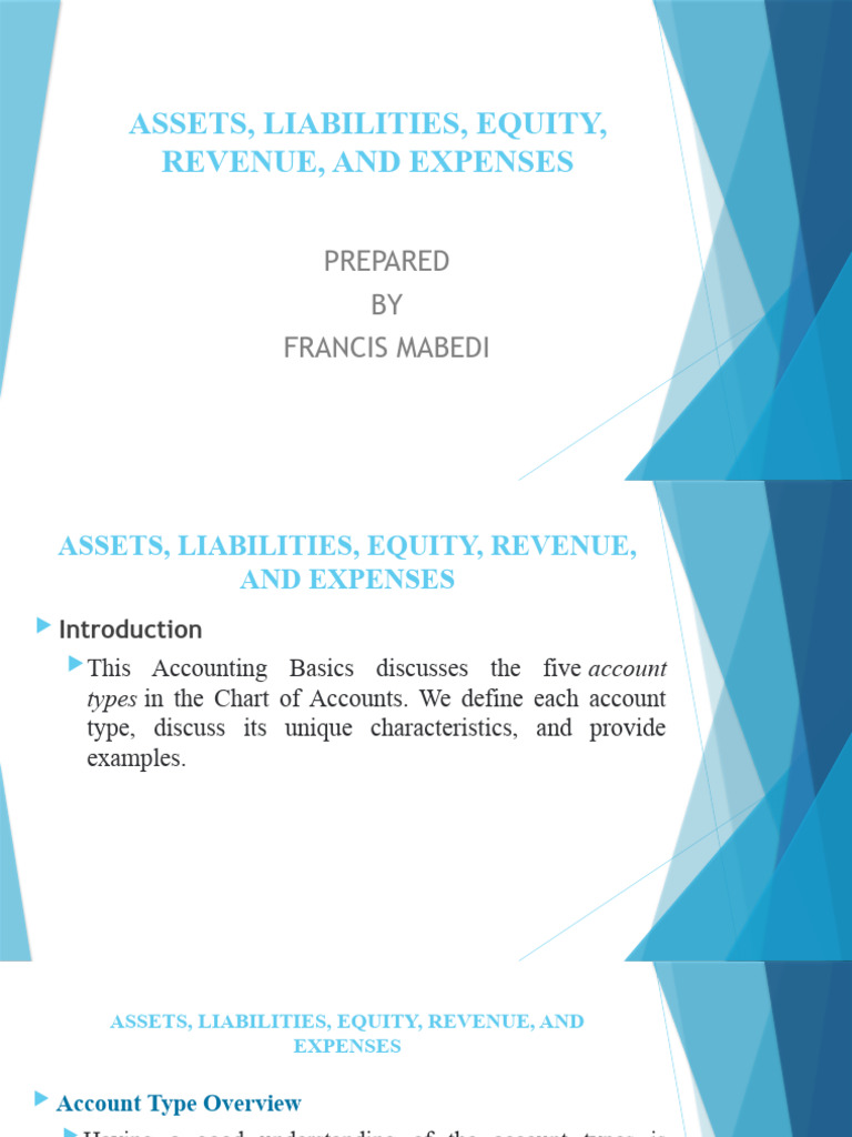 Assets, Liabilities, Equity, Revenue | PDF | Equity (Finance) | Expense