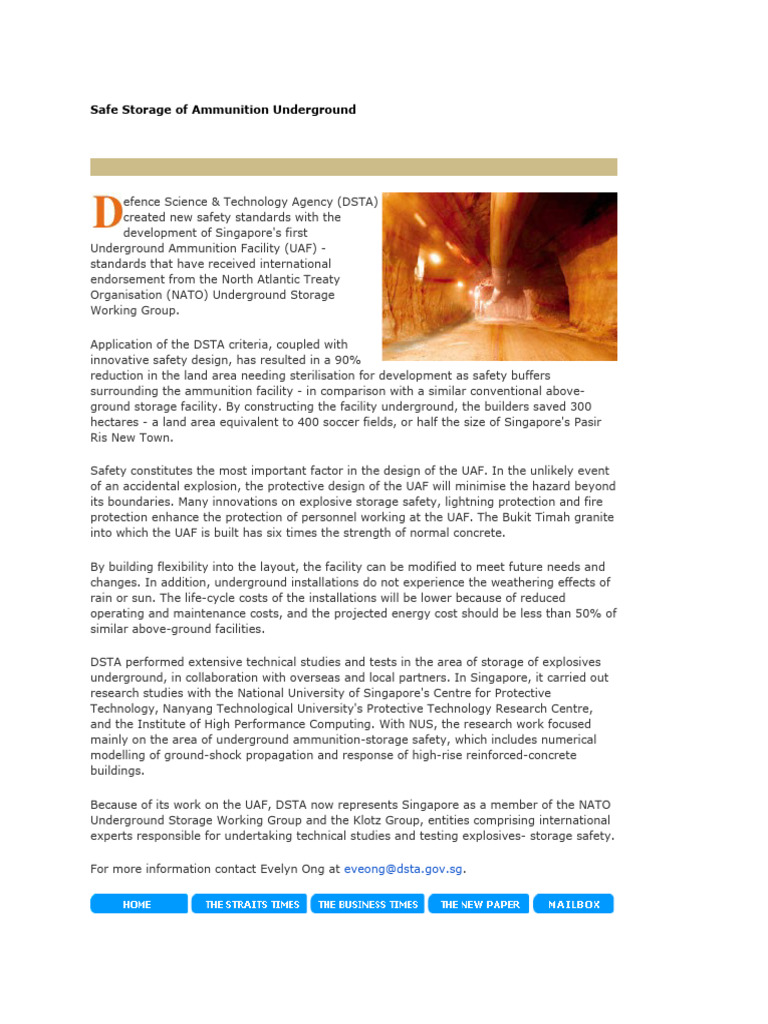 Safe Storage of Ammunition Underground | PDF | Ammunition
