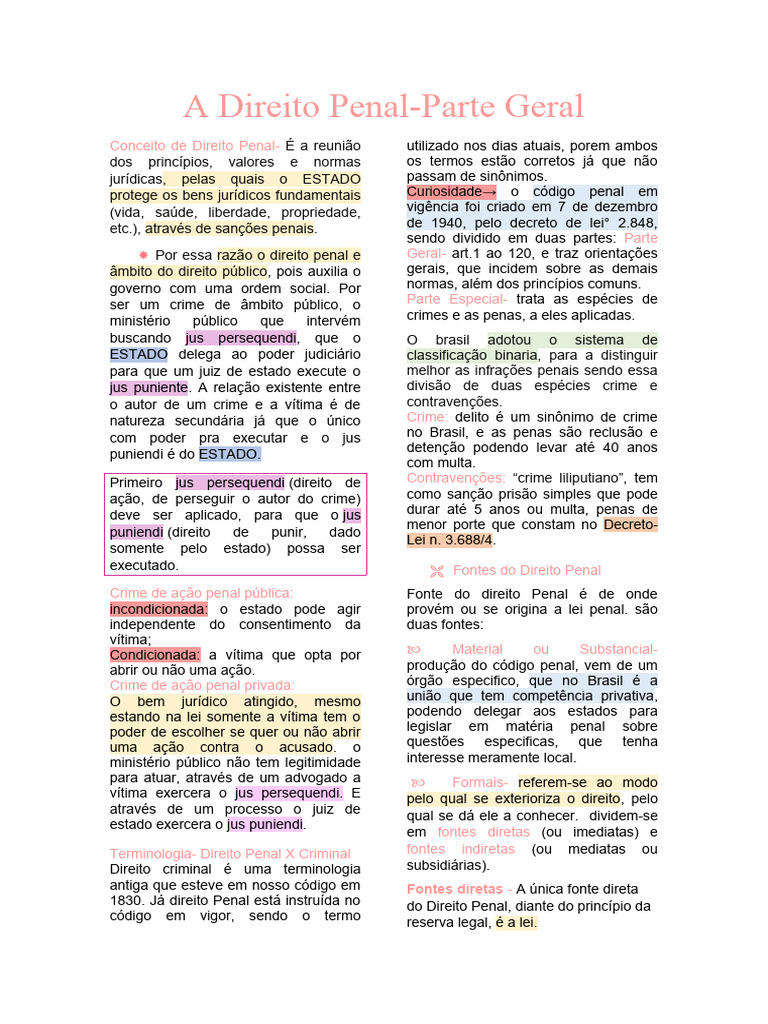 Direito Penal- Parte Geral | PDF | Direito Penal | Crimes