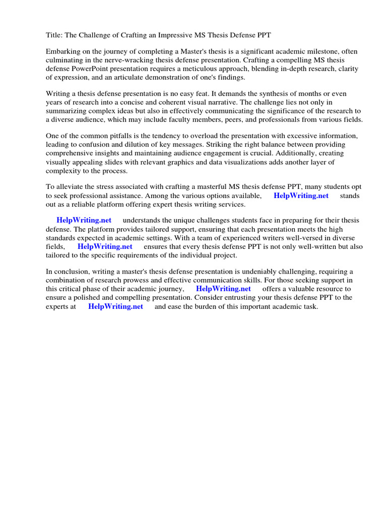 Ms Thesis Defense | PDF | Microsoft Power Point | Thesis