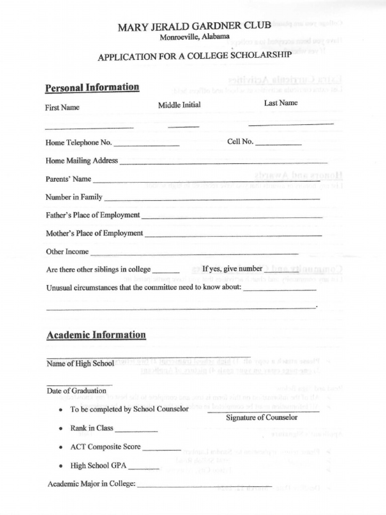 Mary Jerald Gardner Club Schol | PDF