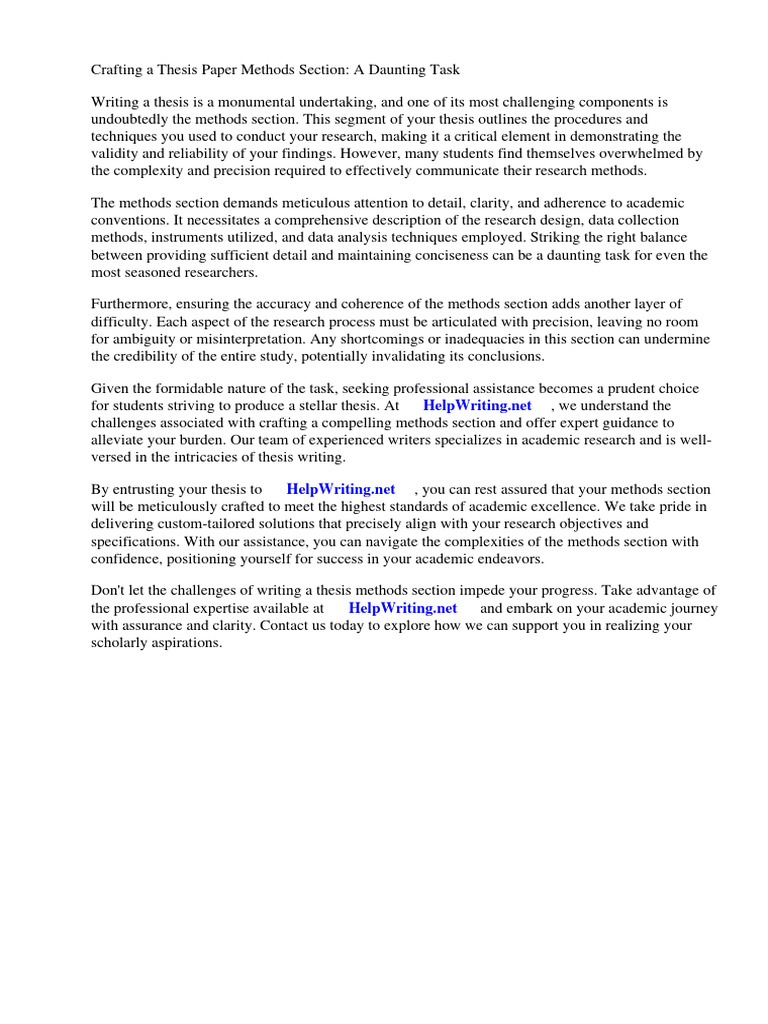 Thesis Paper Methods Section | PDF | Methodology | Sampling (Statistics)