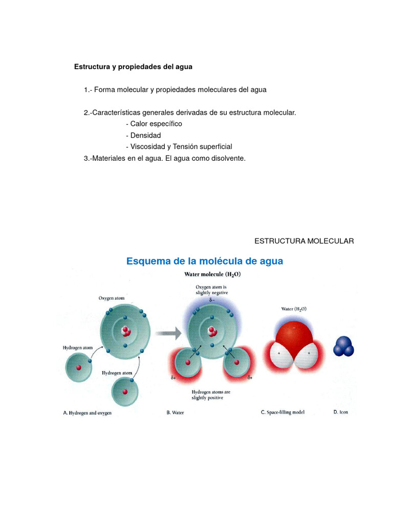 3. Estructura y propiedades agua | PDF | Propiedades del agua | Agua