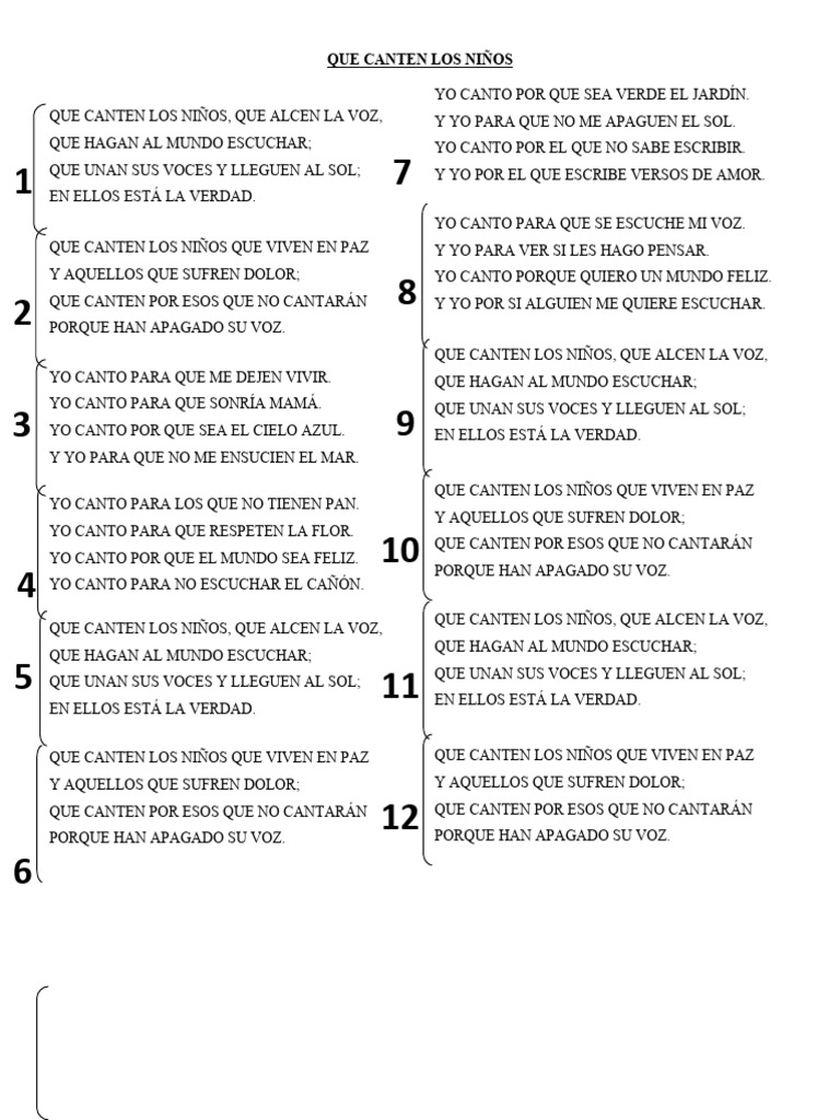 Que Canten Los Niños | PDF