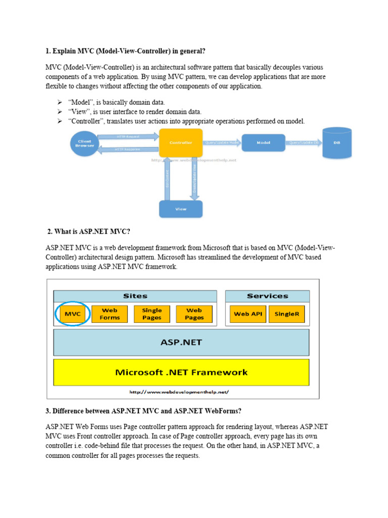 Explain MVC (Model-View-Controller) in General? | PDF | Model–View–Controller | World Wide Web
