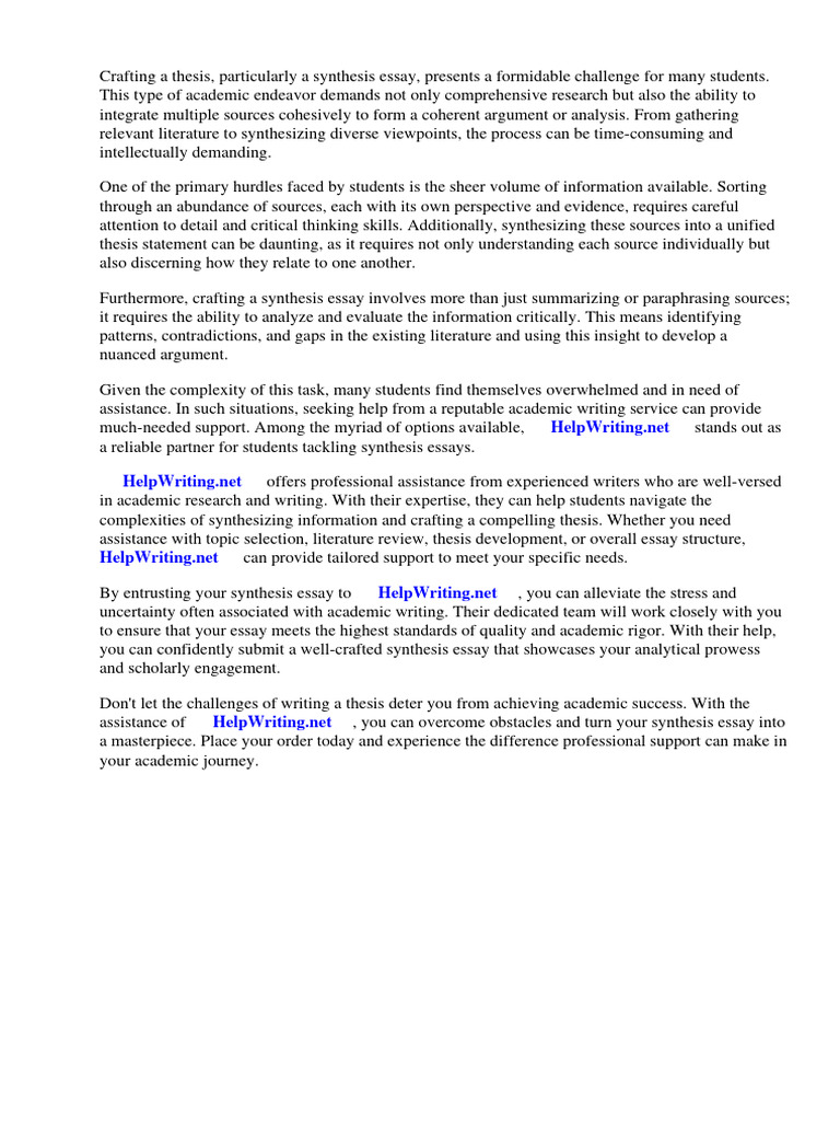 Synthesis Essay | PDF