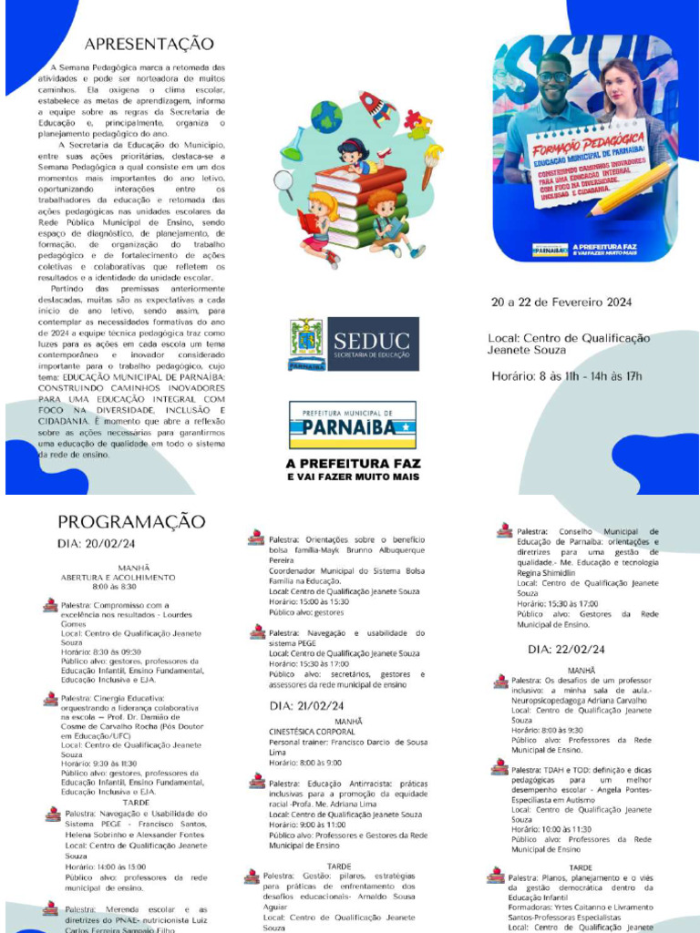 Folder 2024 Semana Pedagógica | PDF