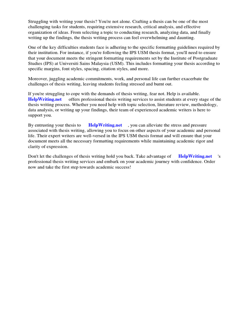 Ips Usm Thesis Format | Download Free PDF | Thesis