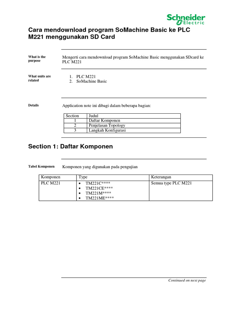 Mendownload Program SoMachine Basic Ke PLC M221 Menggunakan SD Card | PDF | Komputer