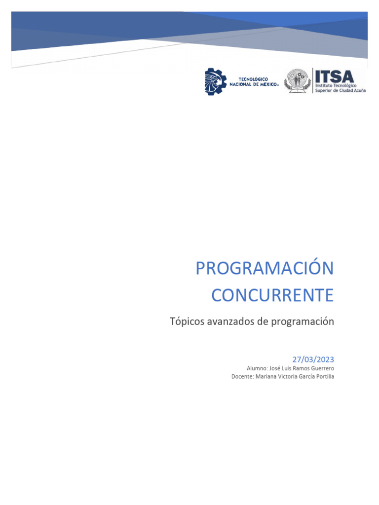 Programación Concurrente | PDF | Hilo (Computación) | Proceso (Computación)