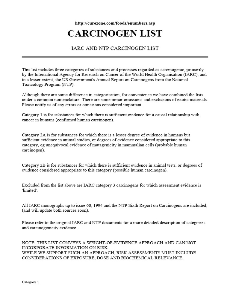 Cancer Causing Agents | PDF