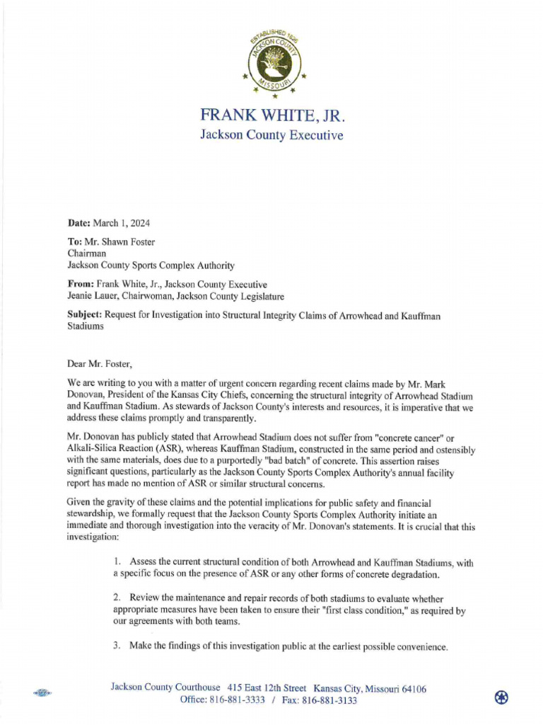 Letter - Request for Investigation Into Structural Integrity Claims | PDF