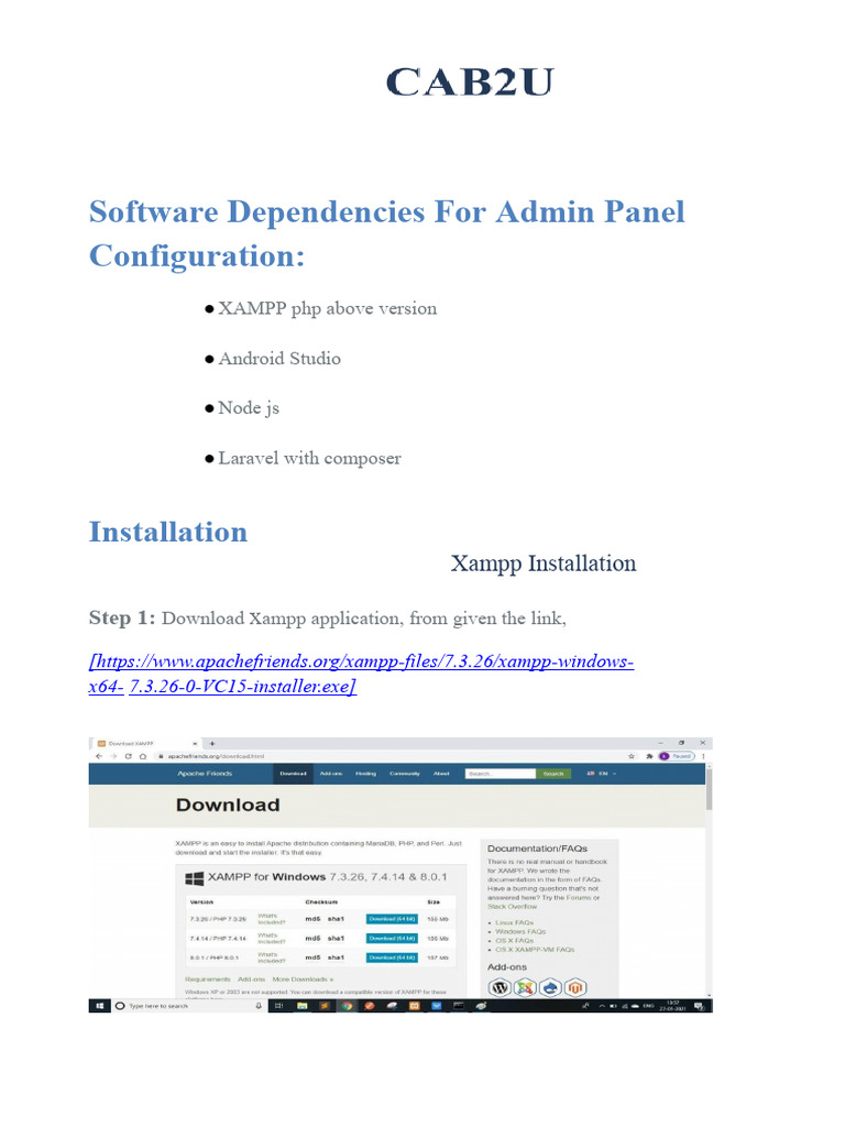 Cab2u Installation Document | PDF | Command Line Interface | Android (Operating System)