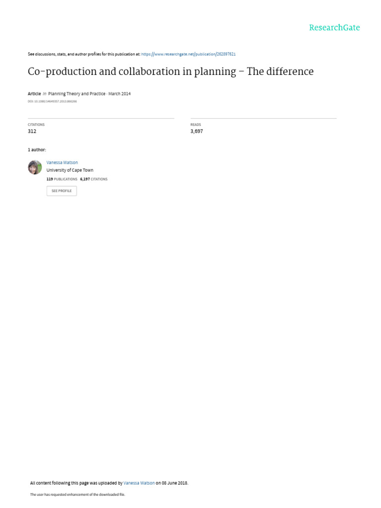 Co-production vs. Collaboration in Planning | PDF | Governance | Democracy