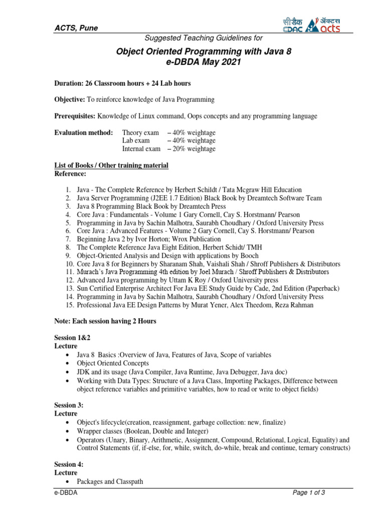 Cdac Dbda Syllabus Pdf Method Computer Programming Class