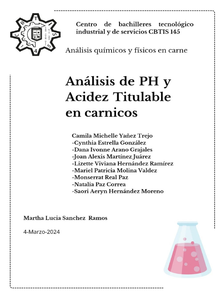 Análisis de PH y Acidez en Carne | PDF | Valoración | Química