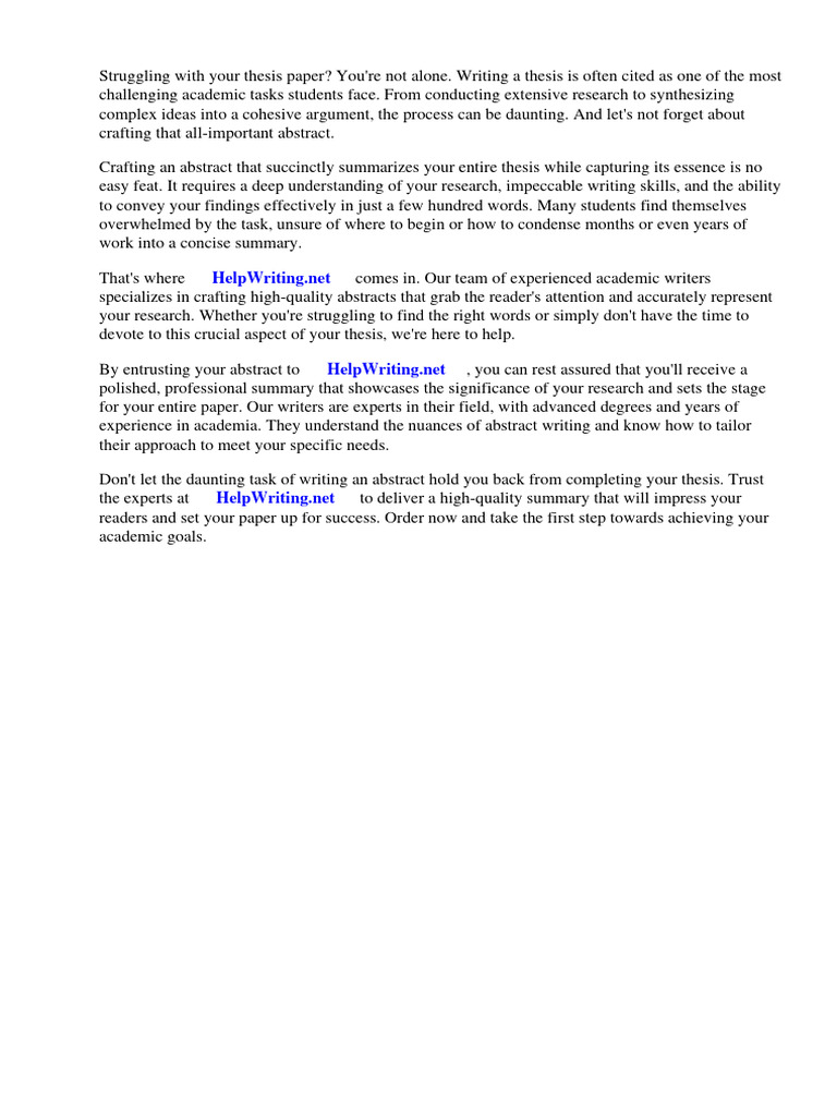 Abstract Sample Thesis Paper | PDF | Thesis | Abstract (Summary)