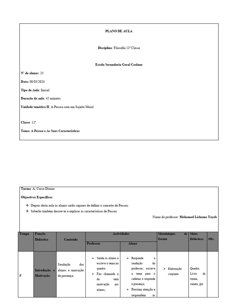 Mahomed PLano DFIV | PDF