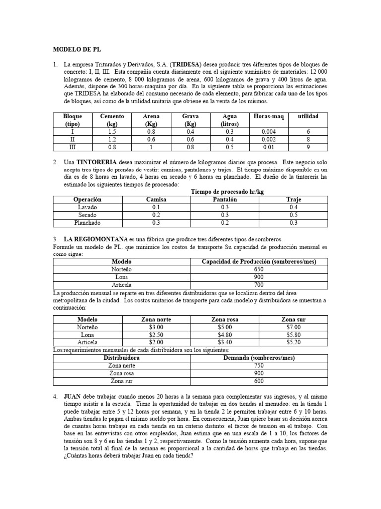 MODELO DE PL Individual | PDF