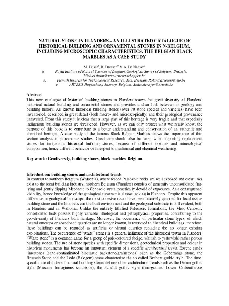 Natural Stones in Flanders An Illustrate | PDF | Limestone | Sedimentology