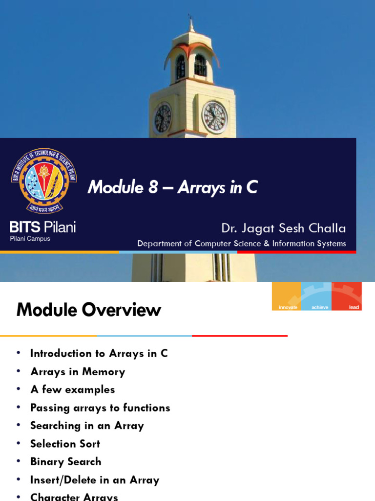 Module 8 - Arrays in C | Download Free PDF | Computer Programming | Computing