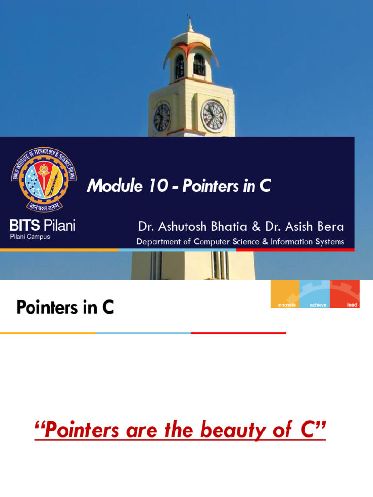 Module 10 - Pointers in C | PDF Module 10 - Pointers in C | PDF