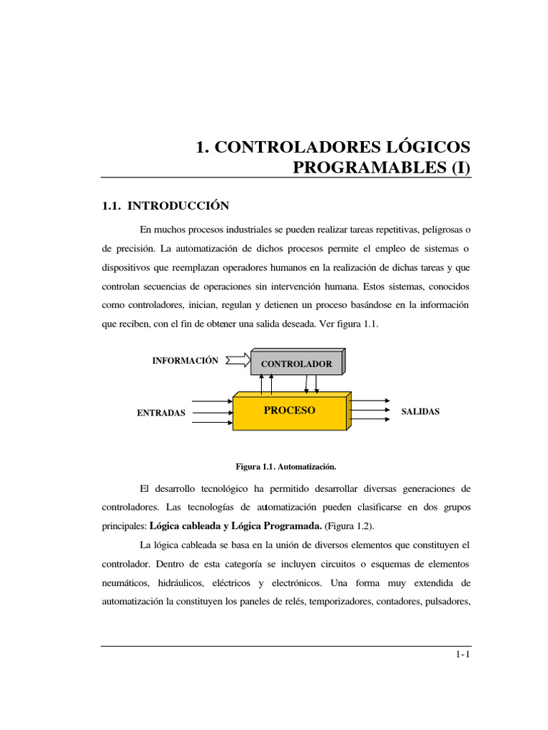 Controladores Lógicos Programables (I) : 1.1. Introducción | PDF ...