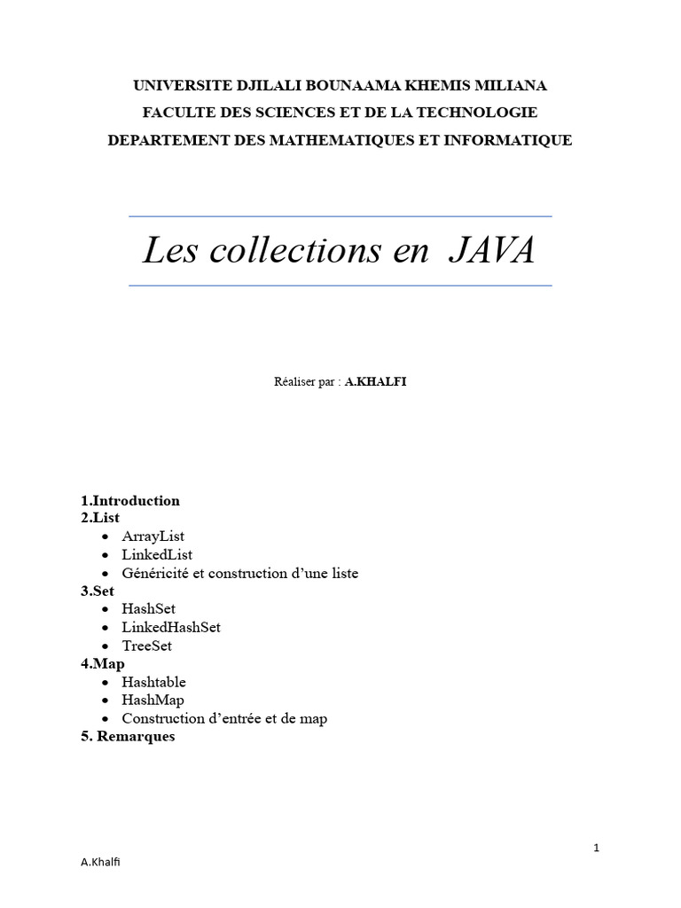 Les Collections En Java Pdf