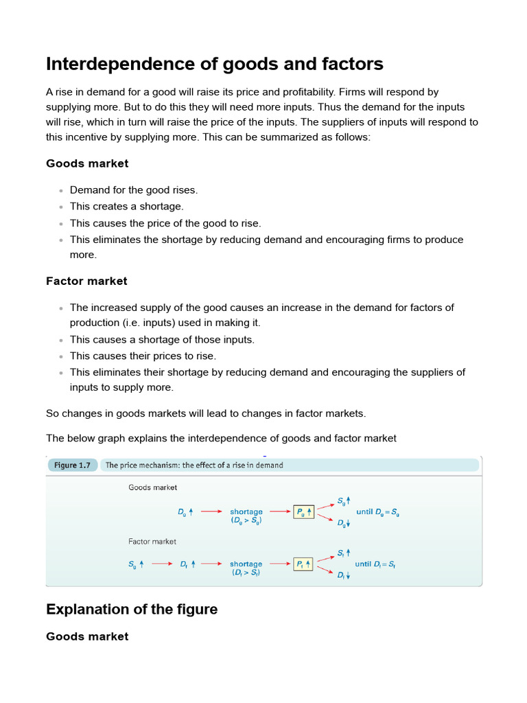 Interdependence of Goods and Factors | PDF | Business | Finance & Money Management