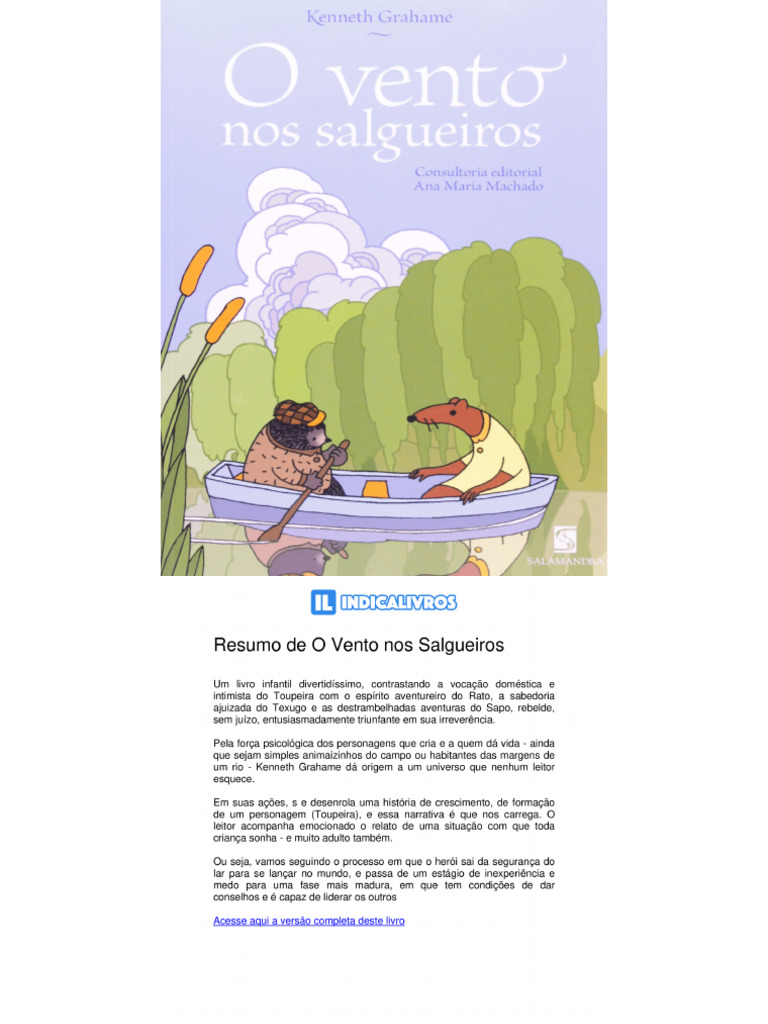 Resumo o Vento Nos Salgueiros Kenneth Grahame | PDF