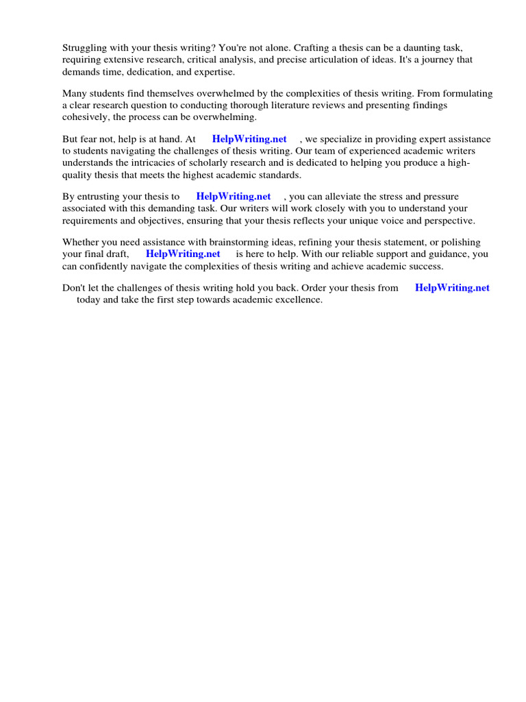 Thesis Writing Helper | PDF | Thesis | Essays
