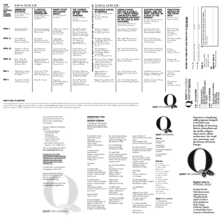 Quest for Learning Spring 2024 Registration | PDF