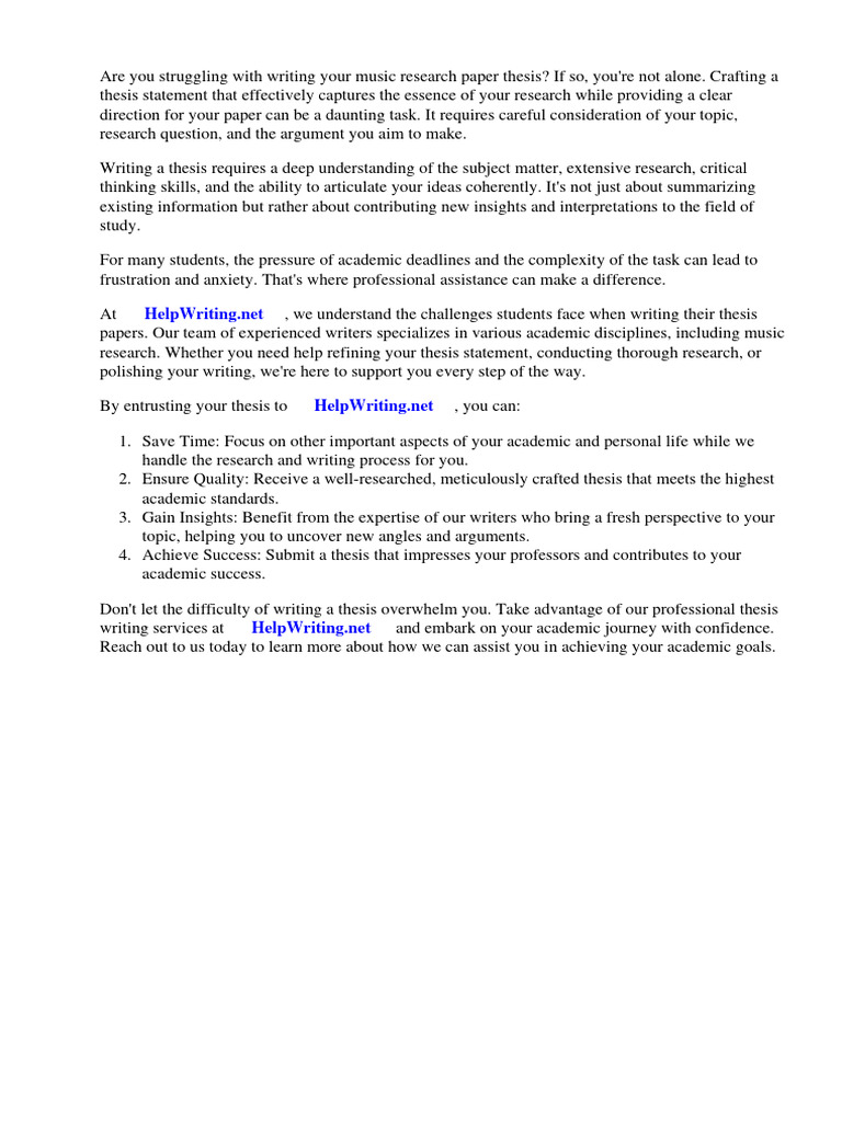 Music Research Paper Thesis | PDF | Thesis | Oceania