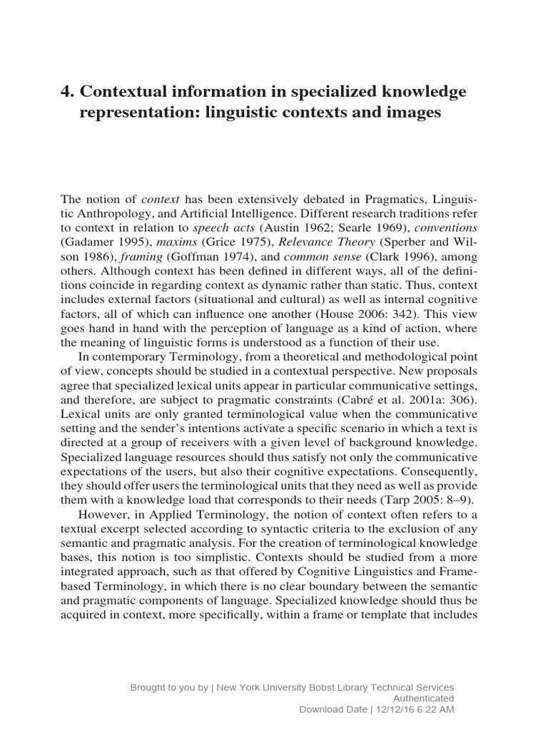 Faber, Pamela - A Cognitive Linguistics View of Terminology and Specialized Language - 4 ...