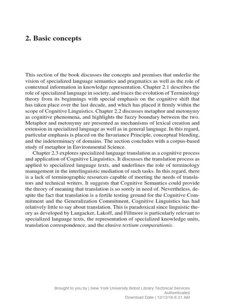 Faber, Pamela - A Cognitive Linguistics View of Terminology and Specialized Language - 2. Basic ...
