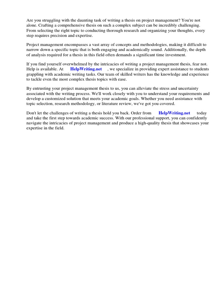 Project Management Thesis Topics | PDF | Project Management | Academic ...